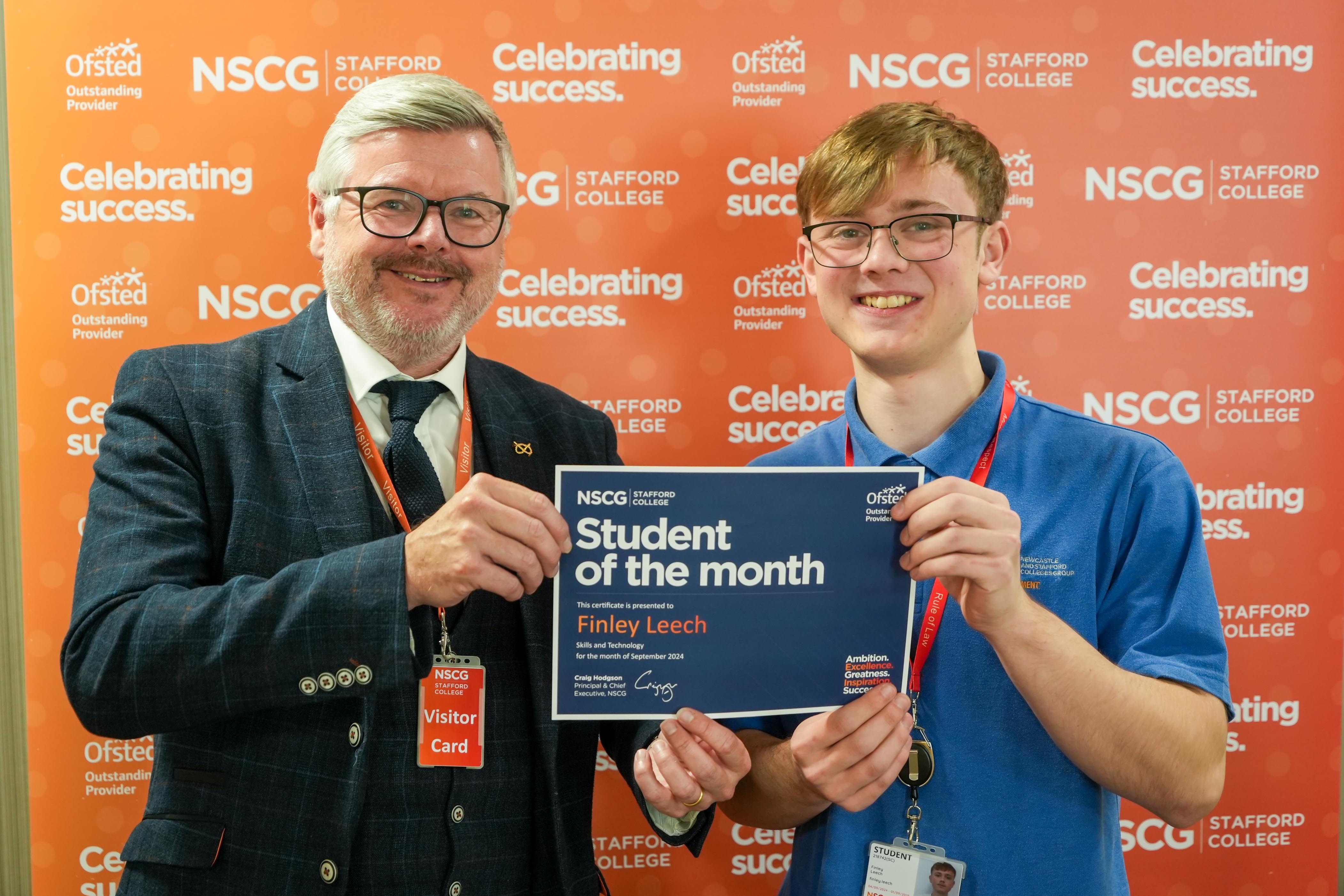 Stafford College Celebrates Student Success with September 'Student of ...